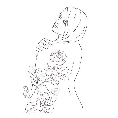 Line art women Royalty Free Vector Image - VectorStock