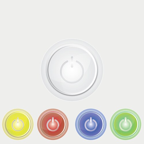 3d logo of chrome power button turn off icon Vector Image