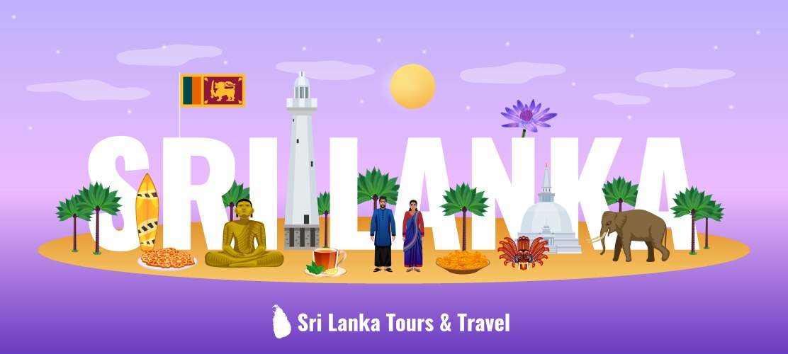 Sri lanka travel poster Royalty Free Vector Image