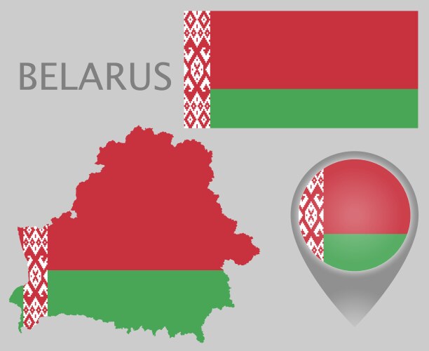 Belarus opposition flag white red isolated Vector Image
