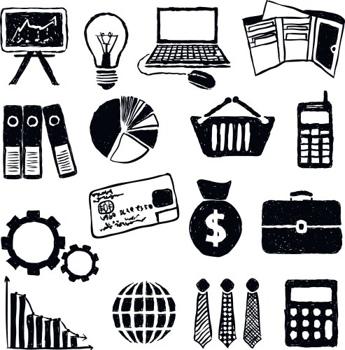 Economy doodle images Royalty Free Vector Image