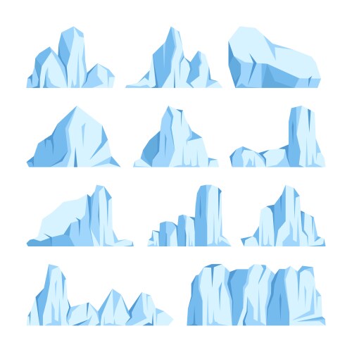 Floating ice cartoon frozen glacier and arctic Vector Image