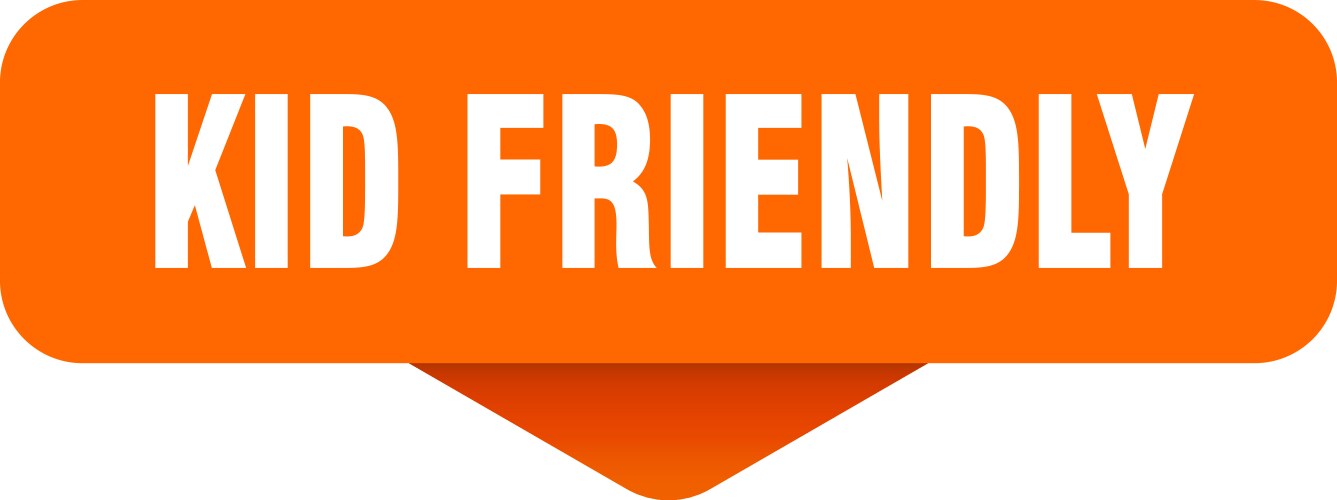 Kid friendly sticker sign Royalty Free Vector Image