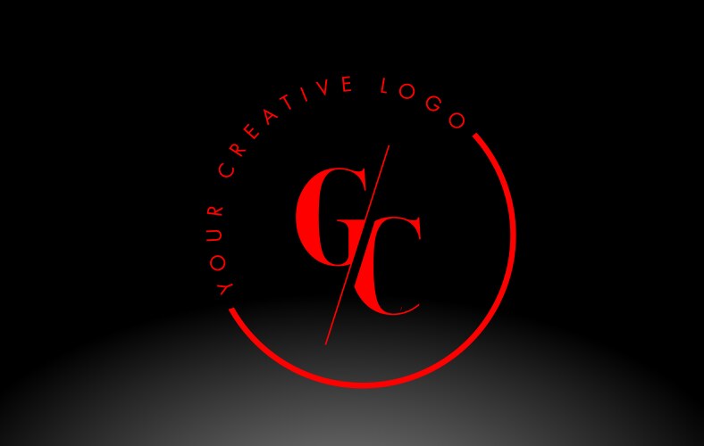 Red gc brush letter logo design creative brushed Vector Image