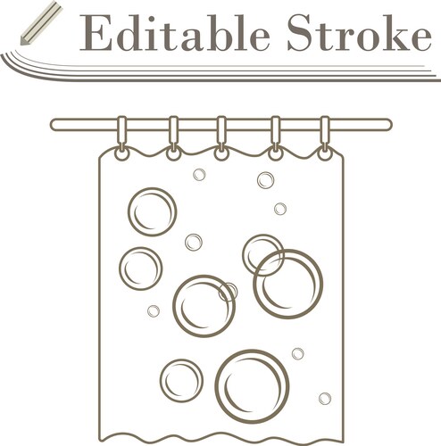 Bath curtain icon Royalty Free Vector Image - VectorStock