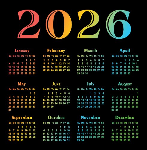 2026 Calendar Vector Images (over 2,000)