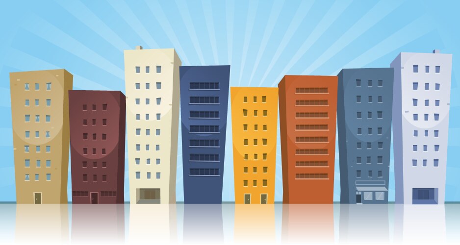 Cartoon office building Royalty Free Vector Image