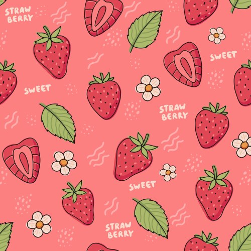 Cute Strawberry Wallpaper Vector Images (over 4,600)