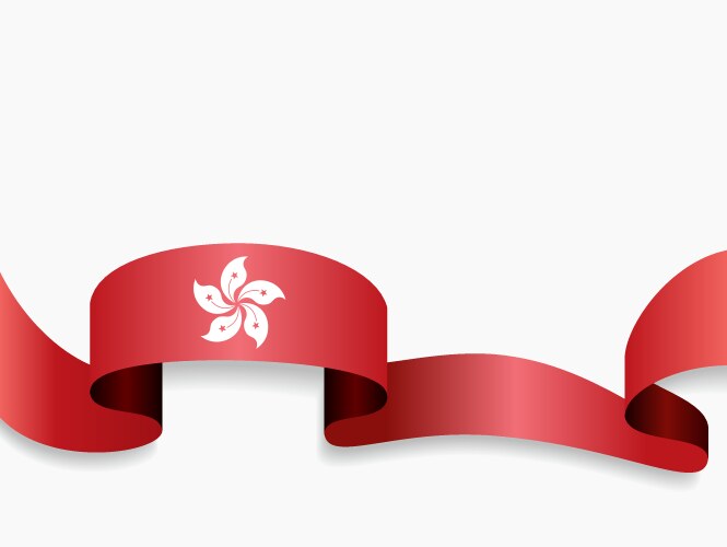 Ribbon with flag of china macau and hong kong Vector Image