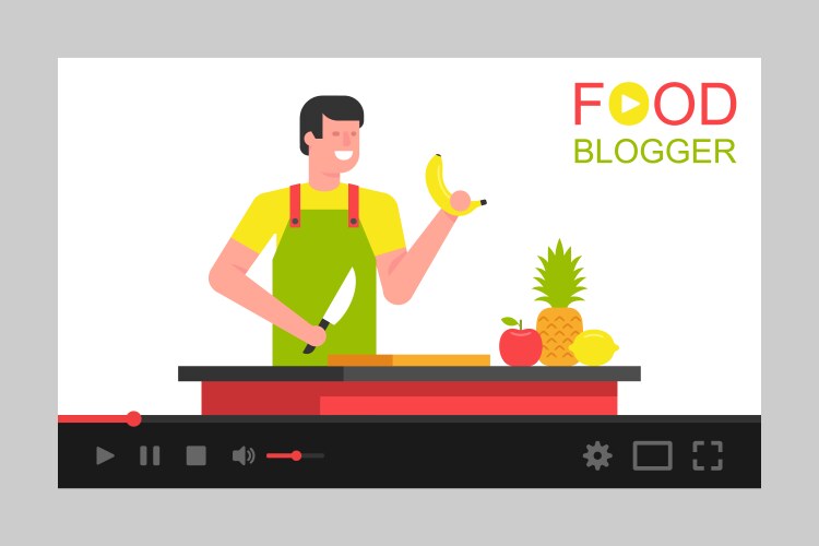 Man food blogger Royalty Free Vector Image - VectorStock
