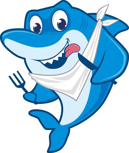 Cartoon friendly shark Royalty Free Vector Image