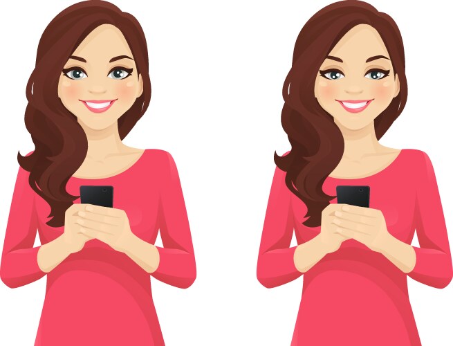 Phone girl Royalty Free Vector Image - VectorStock