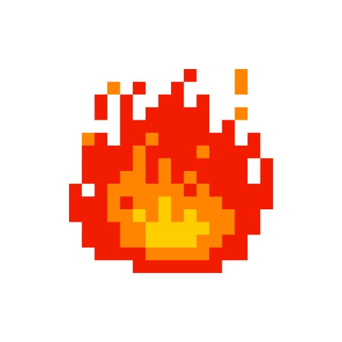 Fire pixel art 8 bit flame Royalty Free Vector Image