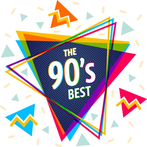 90s logo design 1990s sign with long shadow Vector Image