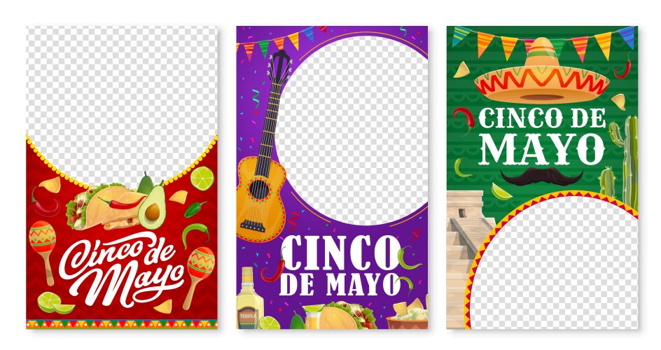 Cinco de mayo frame mexican holiday border Vector Image