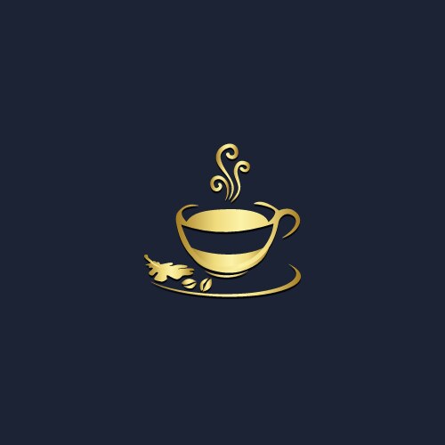 Coffee bean gold logo Royalty Free Vector Image