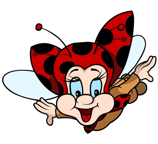 Cartoon ladybug flying Royalty Free Vector Image
