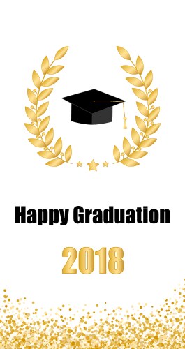 Gold emblem class on white background graduate Vector Image