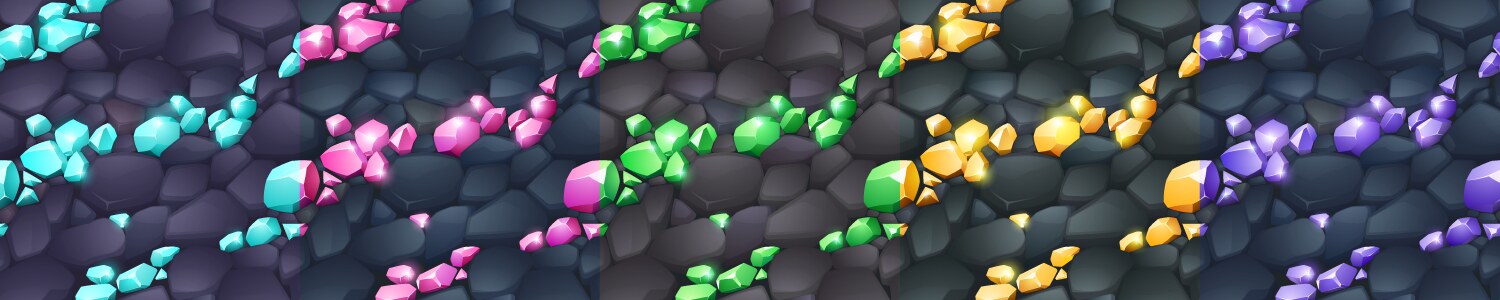 Magic gem stones diamond and jewel crystals Vector Image