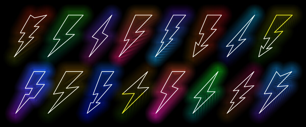 Neon Lightning Bolt Vector Images (over 2,200)