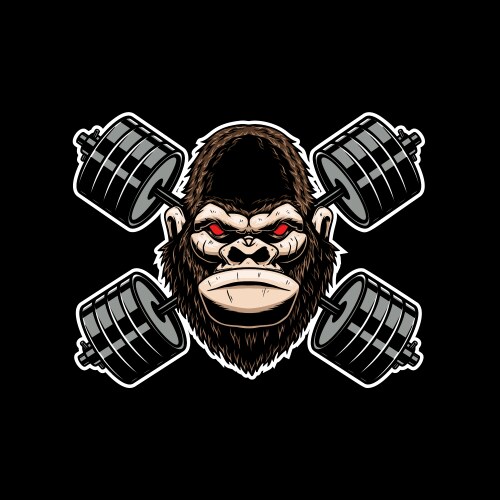 Terrible gorilla athlete Royalty Free Vector Image