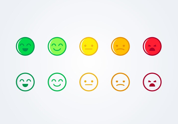 Customers feedback holding emoji Royalty Free Vector Image