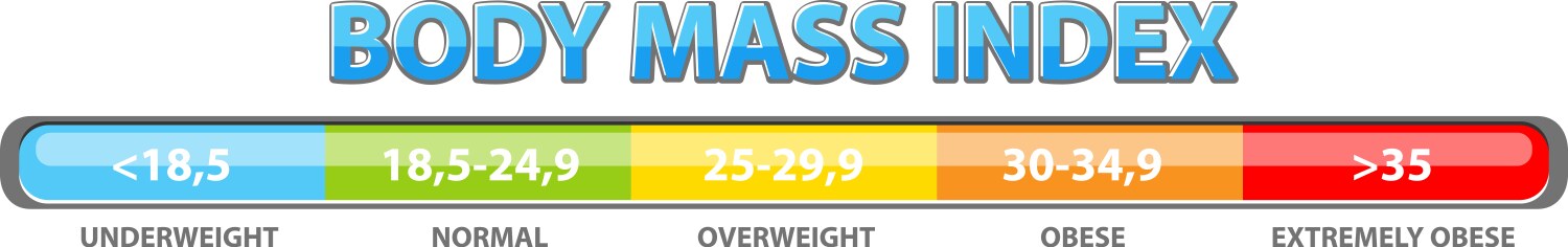 Bmi categories and ranges Royalty Free Vector Image