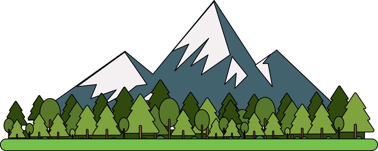 Cartoon mountains nature Royalty Free Vector Image