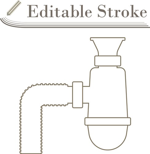 Bathroom siphon icon Royalty Free Vector Image