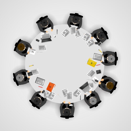 Cartoon Round Table Discussion Vector Images (over 180)