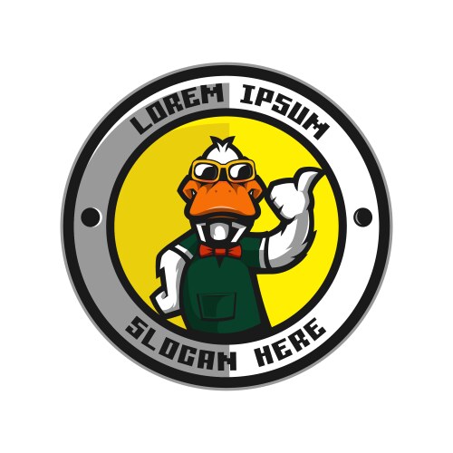 Duck sport mascot logo Royalty Free Vector Image