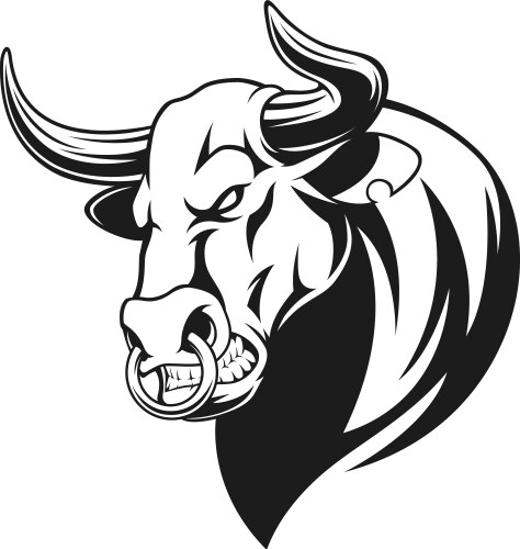 Vintage powerful bull head concept Royalty Free Vector Image