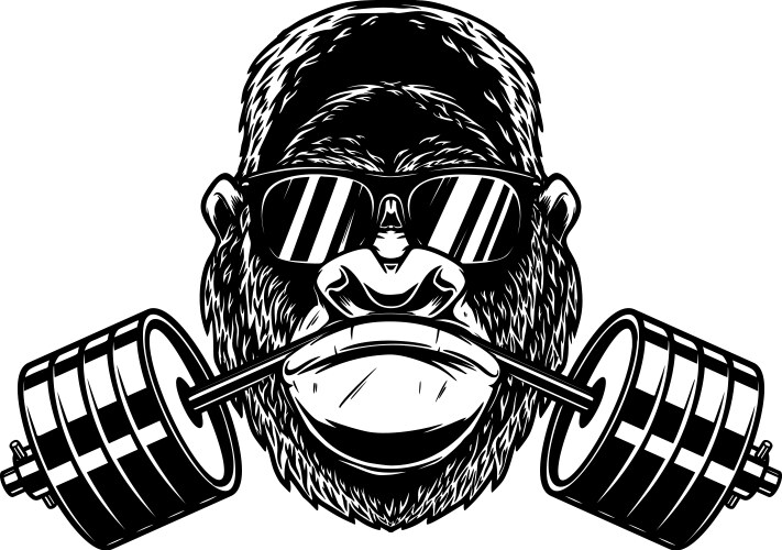 Terrible gorilla athlete Royalty Free Vector Image