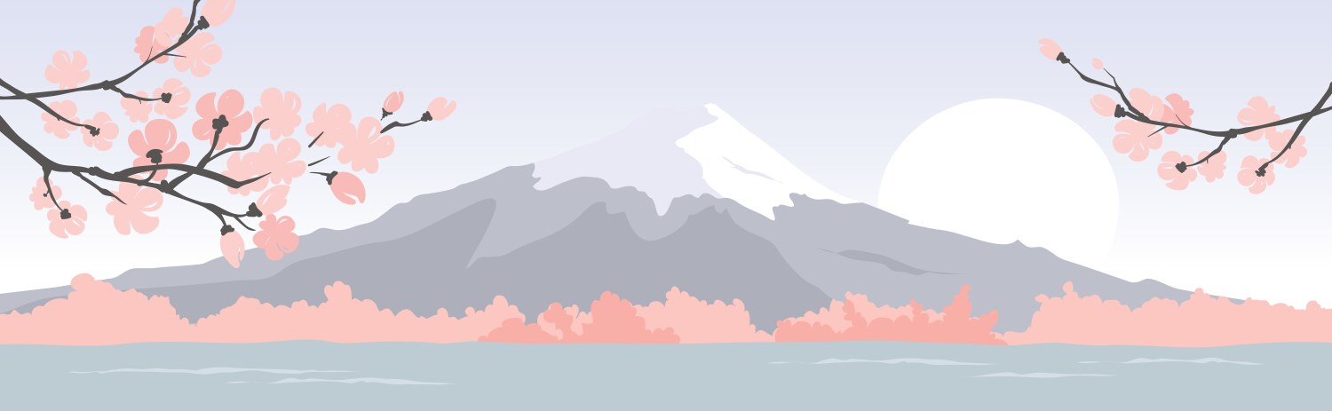 Japanese Mountain Landscape Royalty Free Vector Image