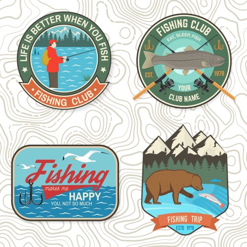 Fishing club patch concept for shirt Royalty Free Vector