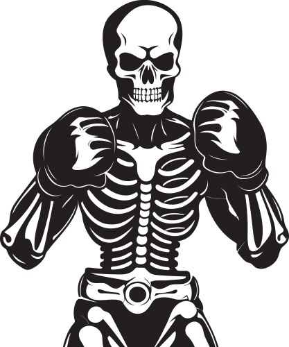Bone breaker skeleton boxer black logo death Vector Image