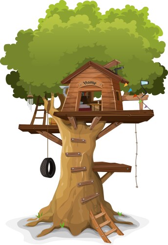 Tree house Royalty Free Vector Image - VectorStock