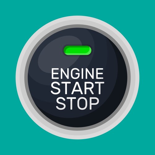 Engine start stop button car dashboard element Vector Image