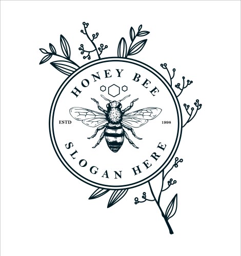 Honey bee logo Royalty Free Vector Image - VectorStock