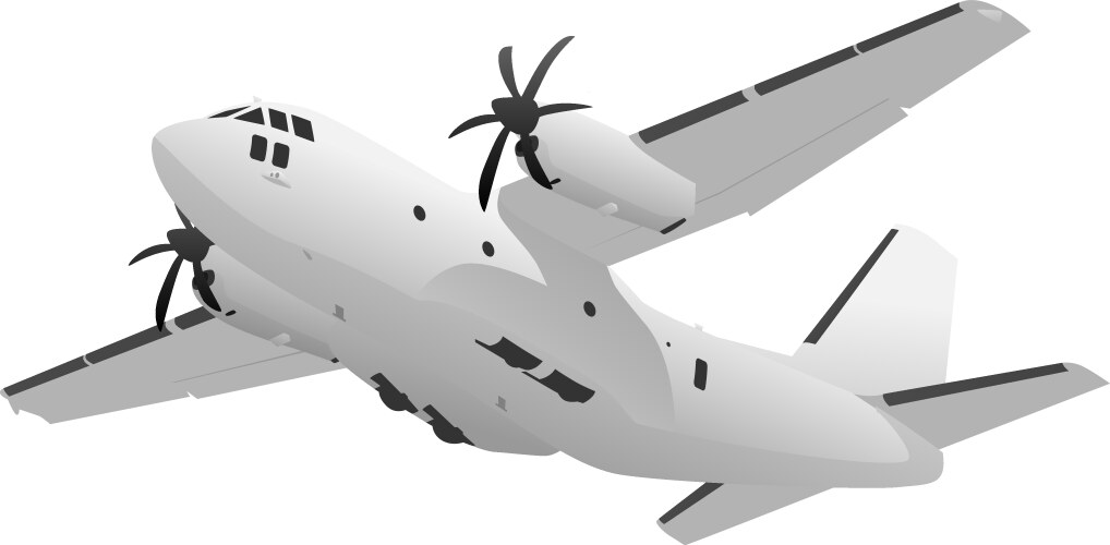 A400 military cargo aircraft drawing Royalty Free Vector
