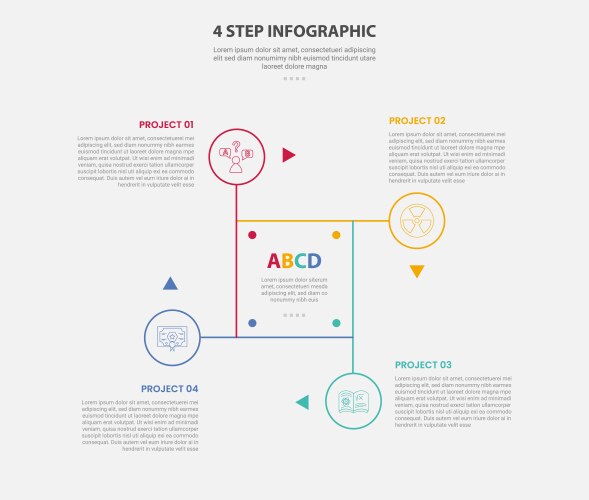 4 points template infographic outline style Vector Image