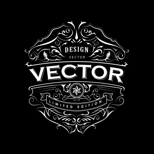 Antique label typography vintage frame logo design