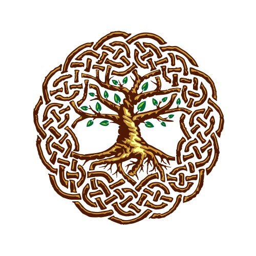 Isolated scandinavian mythical tree Royalty Free Vector