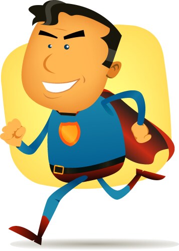 Female superhero running forward Royalty Free Vector Image