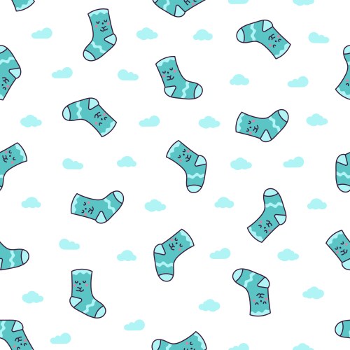 Cute kawaii socks seamless pattern Royalty Free Vector Image