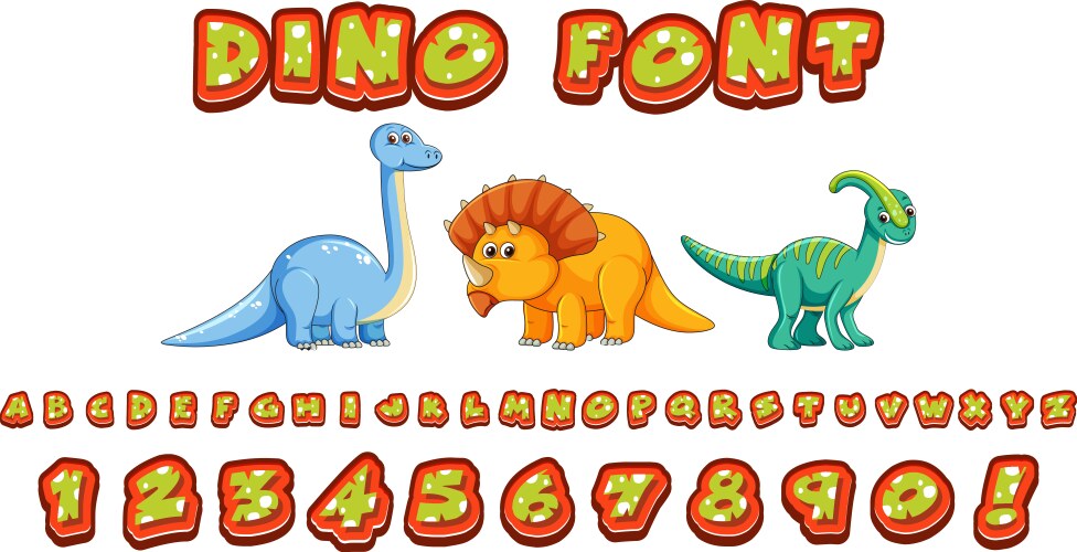 Font design for english alphabets in dinosaur Vector Image