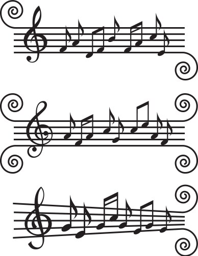 Musical Notes on Stave Royalty Free Vector Image