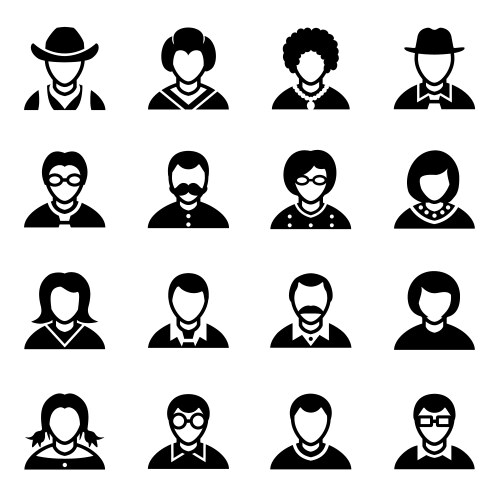 Talking and speaking people icons set Royalty Free Vector