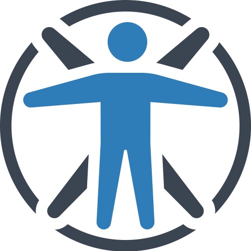 Human body icon of vitruvian man Royalty Free Vector Image