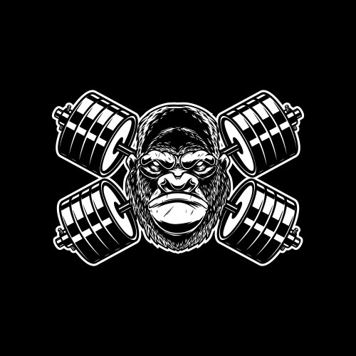 Terrible gorilla athlete Royalty Free Vector Image